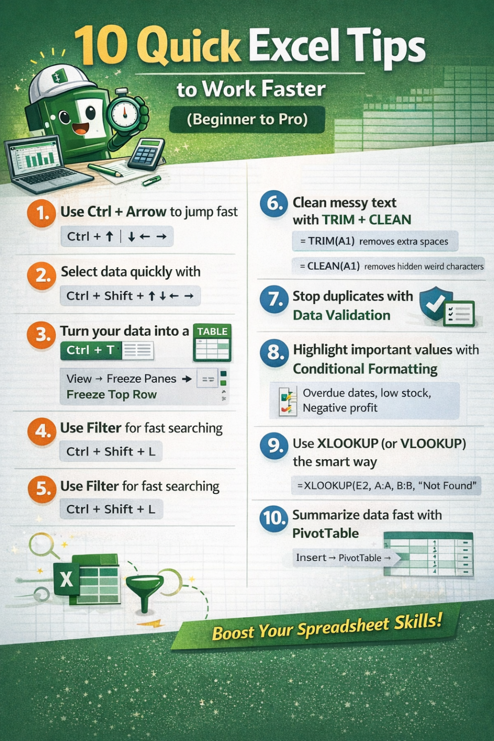 10 Best Excel Tips for Beginners (Save Time Instantly)