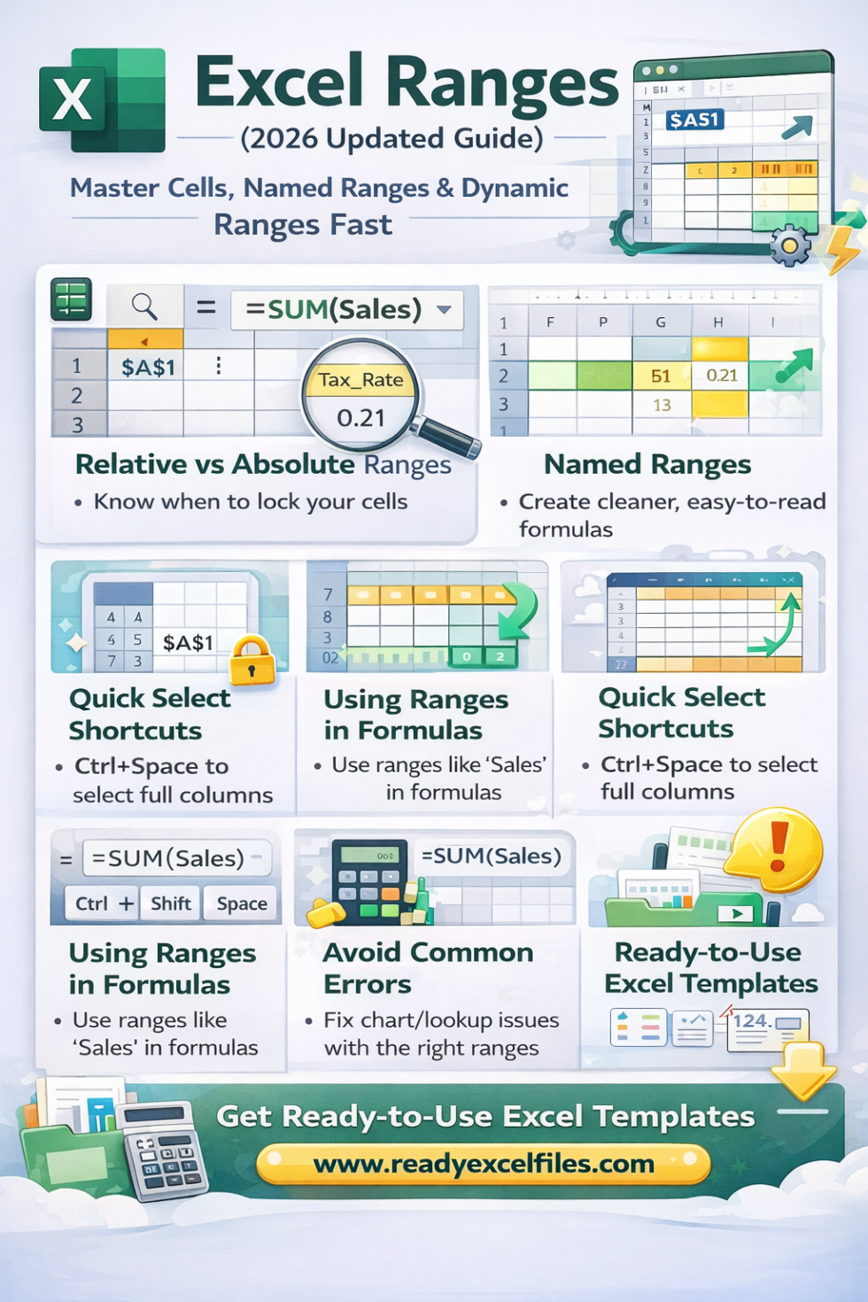 Excel Ranges (2026 Updated Guide): Dynamic Ranges Fast