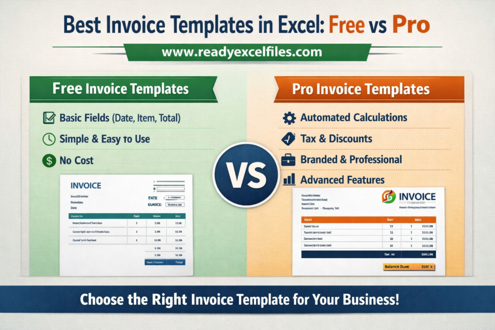 Best Invoice Templates in Excel Free vs Pro ReadyExcelFiles